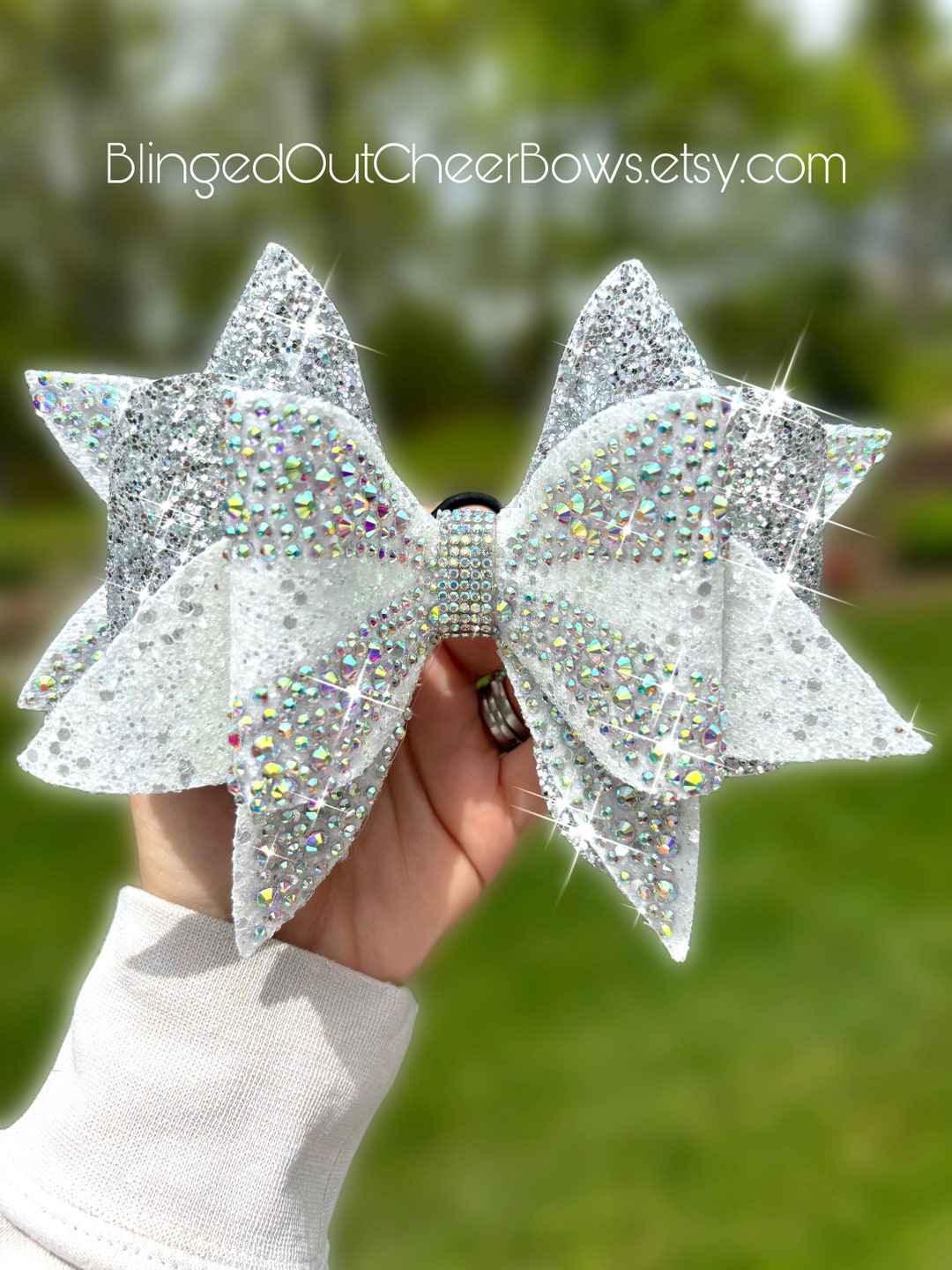 Team Orders Only//minimum Order 10+ Bows// White Cheer Bow With ...