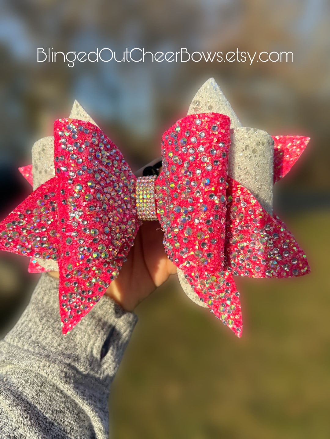 ULTIMATE Bling Full Coverage Rhinestone Cheer Bow//all Over Bling Cheer ...