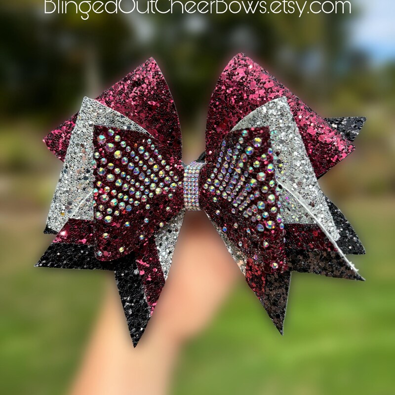 BlingedOutCheerBows - Etsy