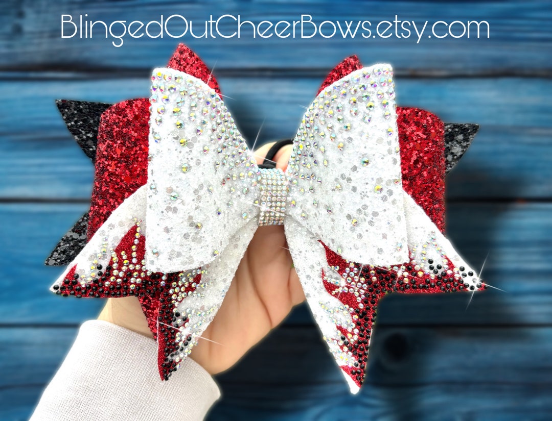 Team Orders Only// Min Order 10+ Bows//fire Cheer Bow// Red and Black ...