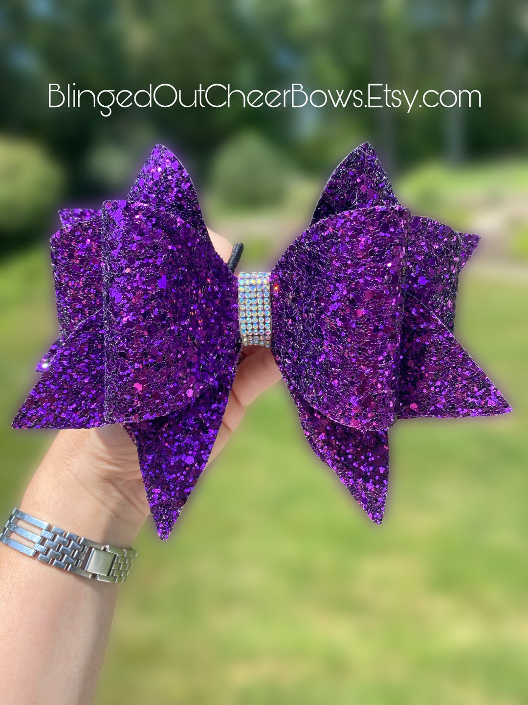 The classic Bow//large 7 Cheer Bow// Purple Cheer Bow//purple Bow - Etsy