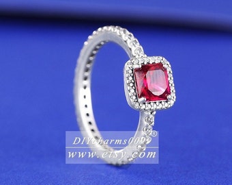 Synthetic ruby ring | Etsy