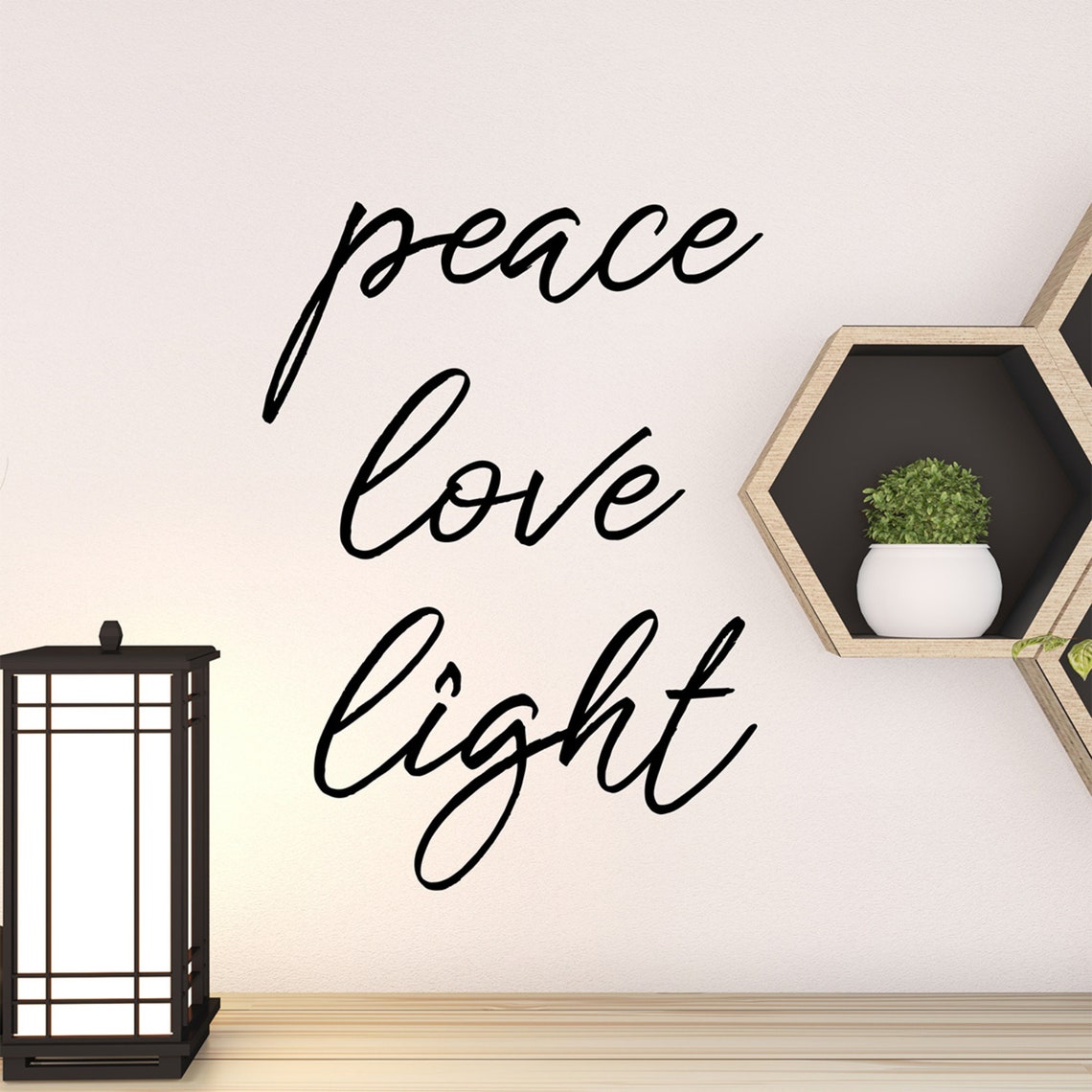 Peace Love Light Word Art Decal Sign Hanukkah Wall Decal Home - Etsy