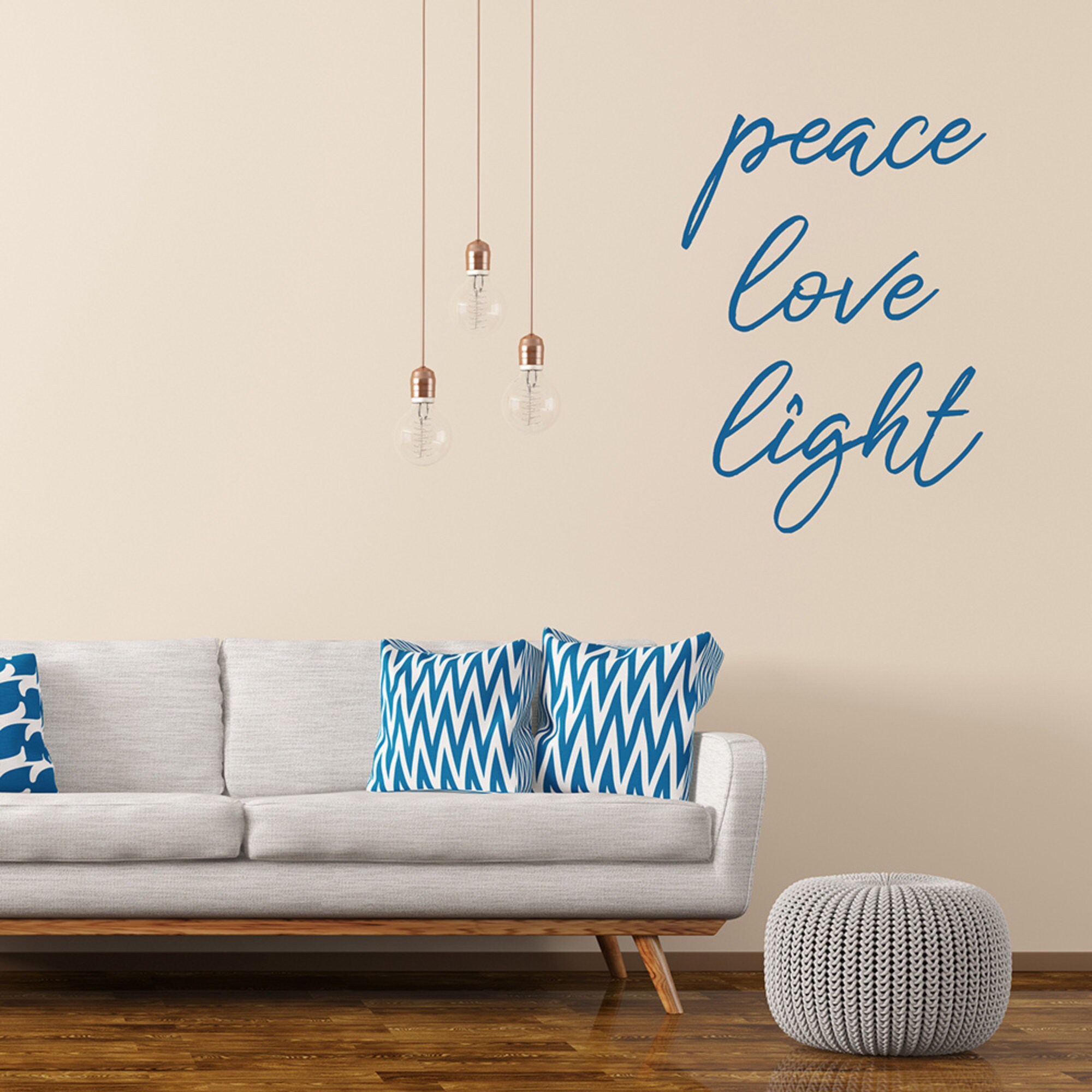 Peace Love Light Word Art Decal Sign Hanukkah Wall Decal Home - Etsy