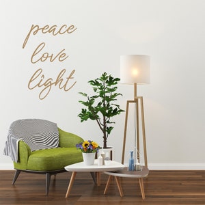 Peace Love Light Word Art Decal Sign, Hanukkah Wall Decal Home or ...