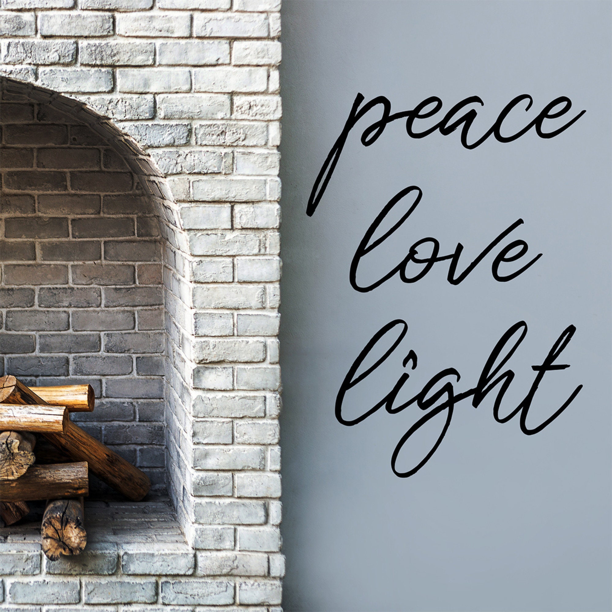 Peace Love Light Word Art Decal Sign, Hanukkah Wall Decal Home or ...