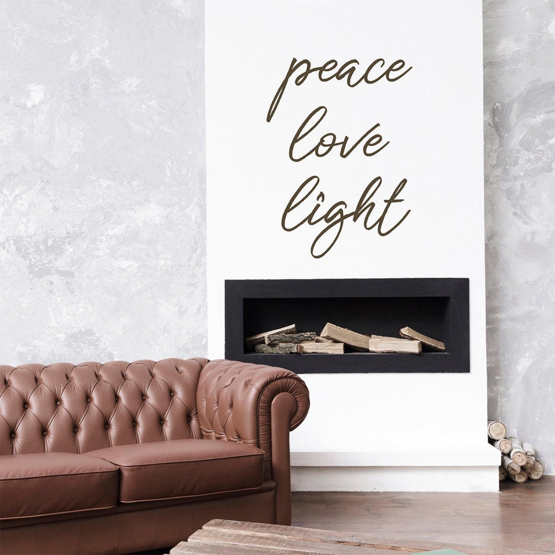 Peace Love Light Word Art Decal Sign, Hanukkah Wall Decal Home or ...