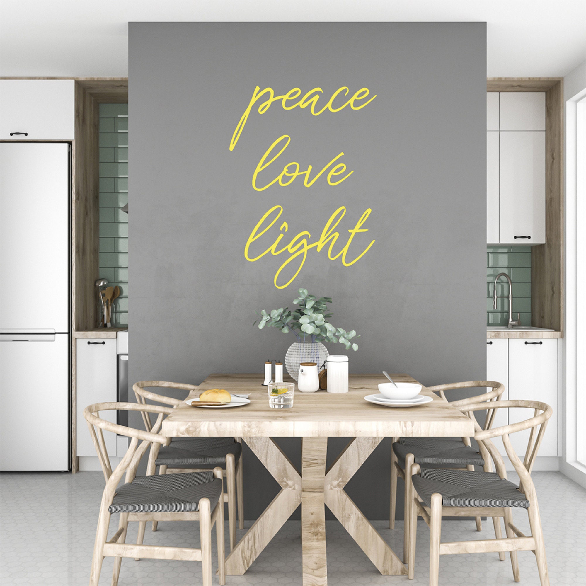 Peace Love Light Word Art Decal Sign Hanukkah Wall Decal Home - Etsy