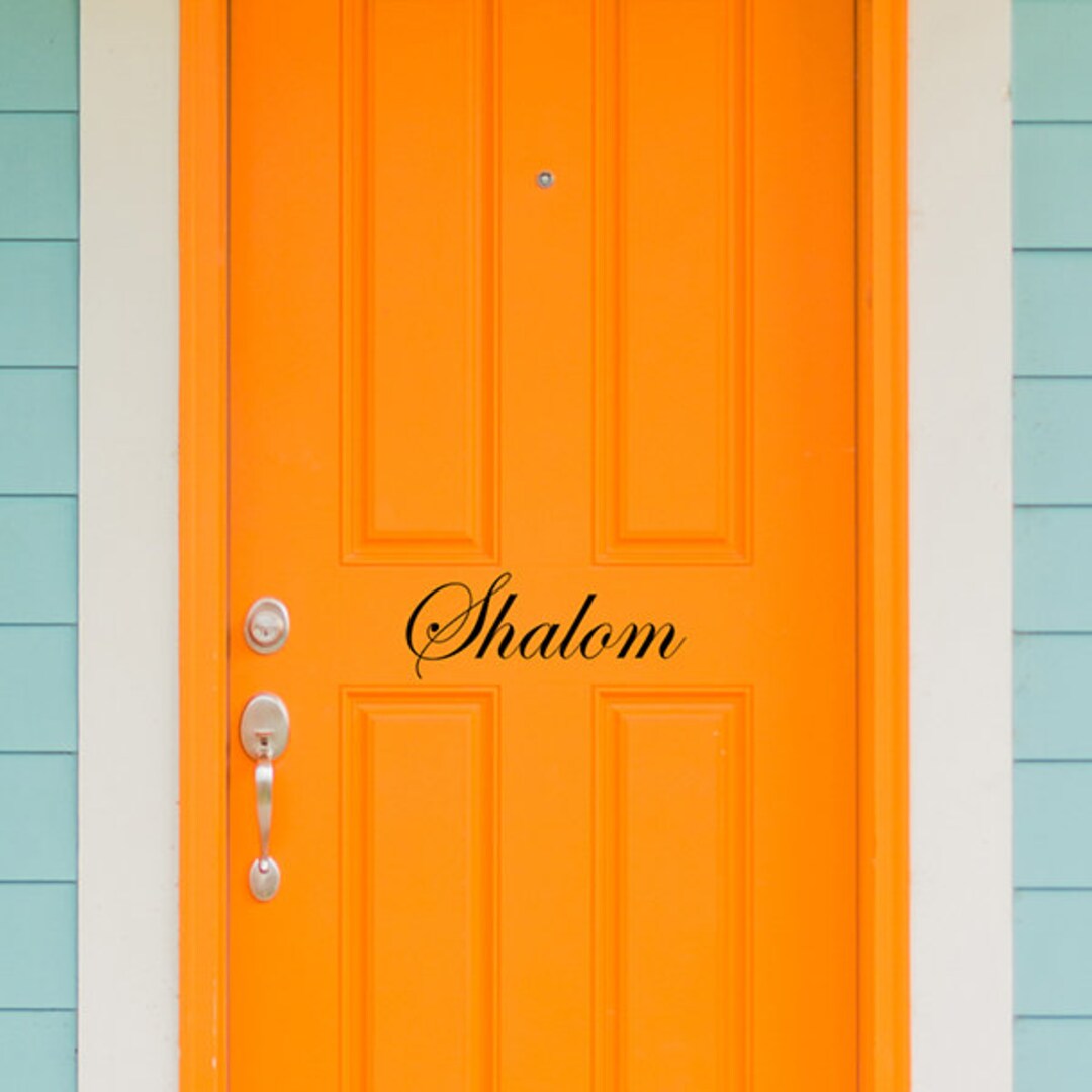 Shalom Front Door Decal, Removable Vinyl Welcome Sign, Jewish Home ...