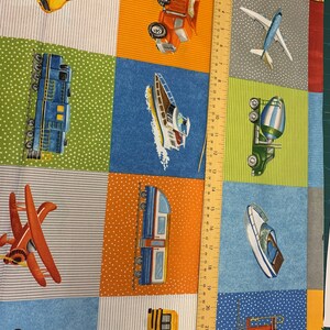 Going Places Transport Blocks Fabric 100% Cotton Fat Quarter Planes ...