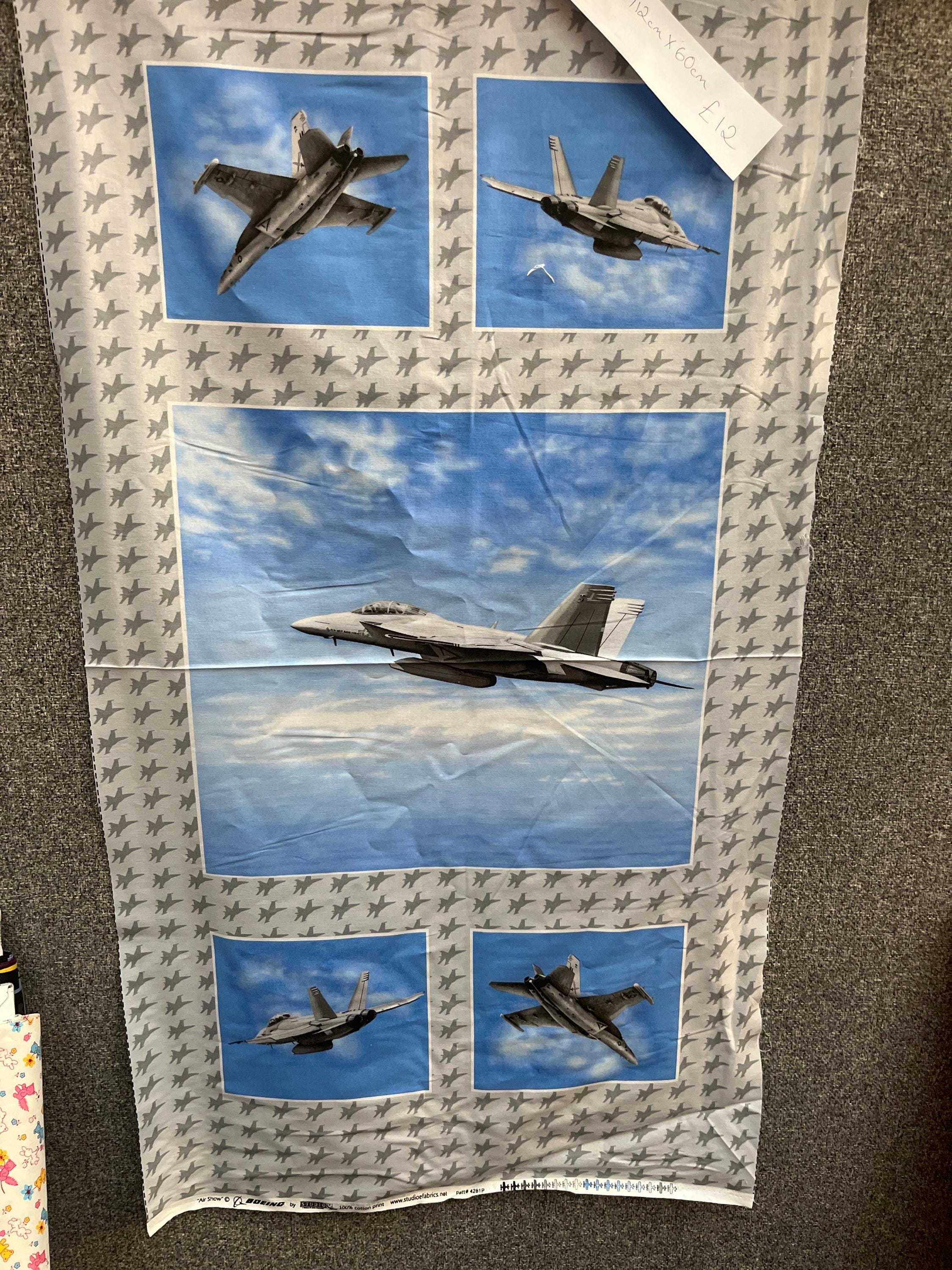 Studio E Boeing Jet Plane Panel Fabric Quilting & Craft Fabric 100% ...