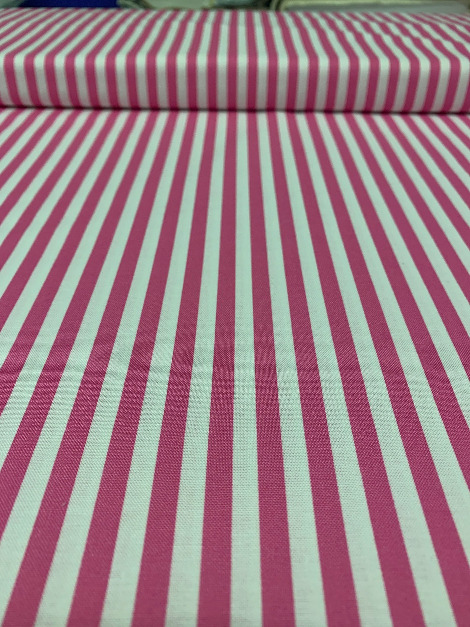 Clown Stripe Pink & White Michael Miller Fabrics Fabric 100% - Etsy