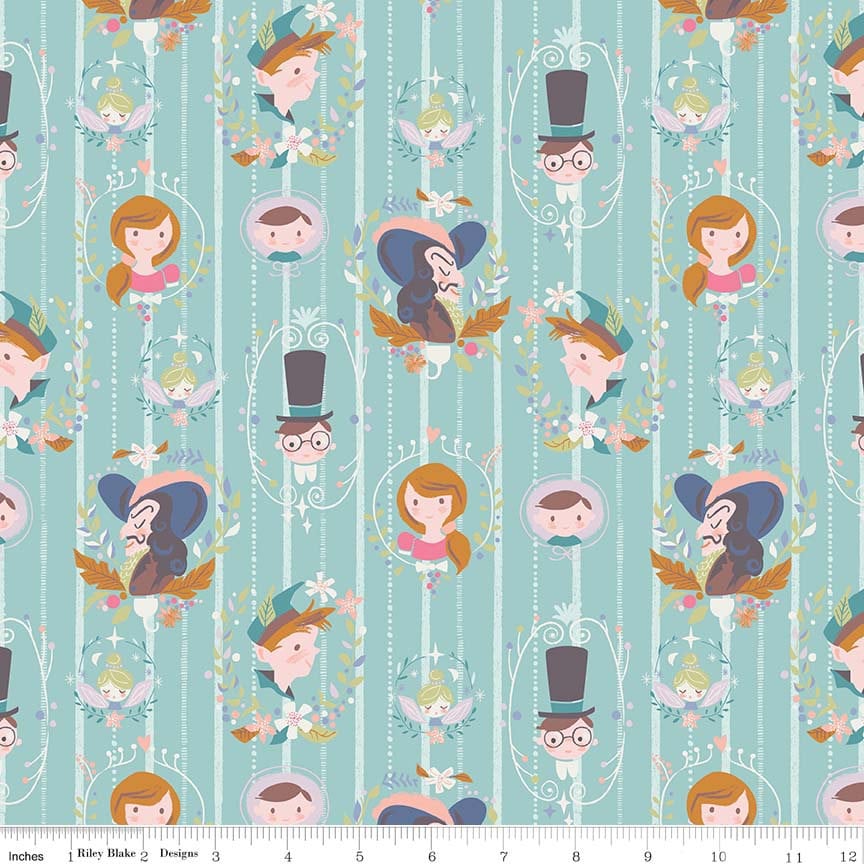 Riley Blake Neverland Portraits Peter Pan White Fabric 100% Cotton Fat ...