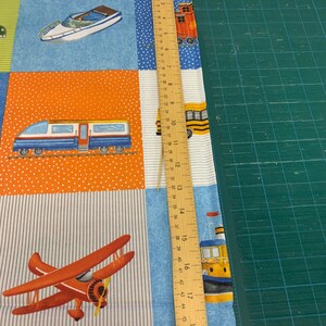 Going Places Transport Blocks Fabric 100% Cotton Fat Quarter Planes ...