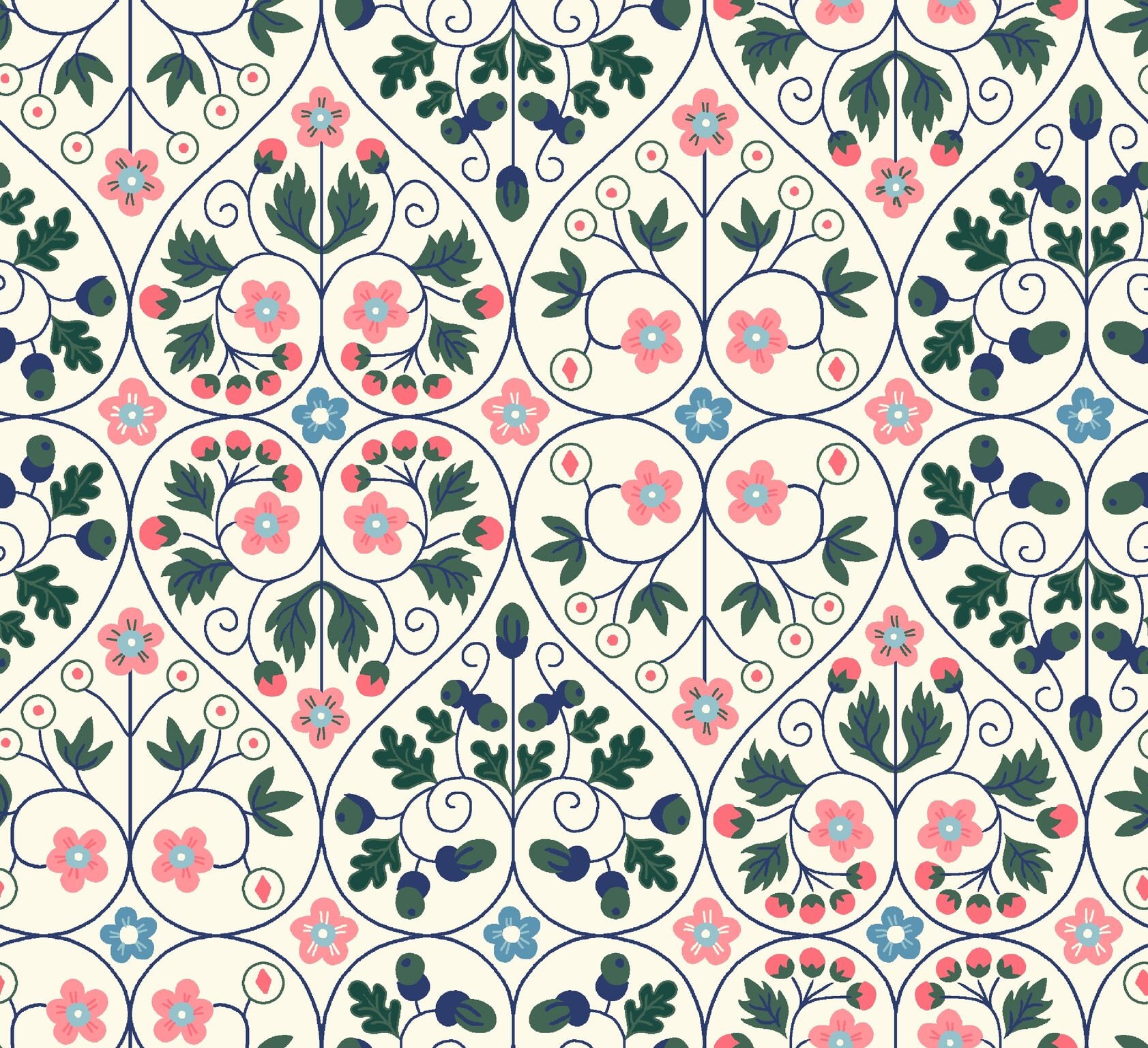The Orchard Garden Collection Liberty Fabric Garden Gates 100% Cotton ...