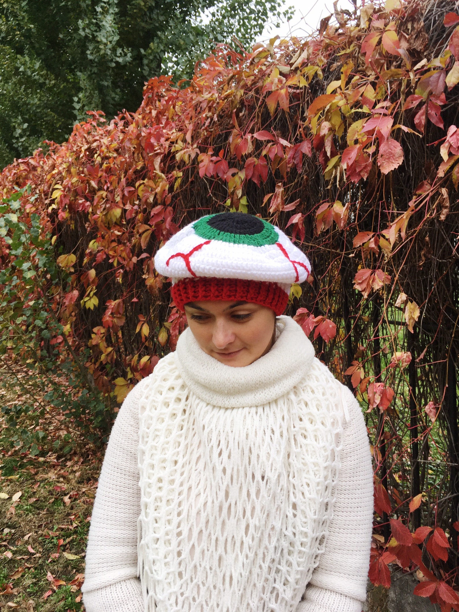 Eye Hat Knitted Funny Hat Crochet Weird Hat Prank Gift - Etsy