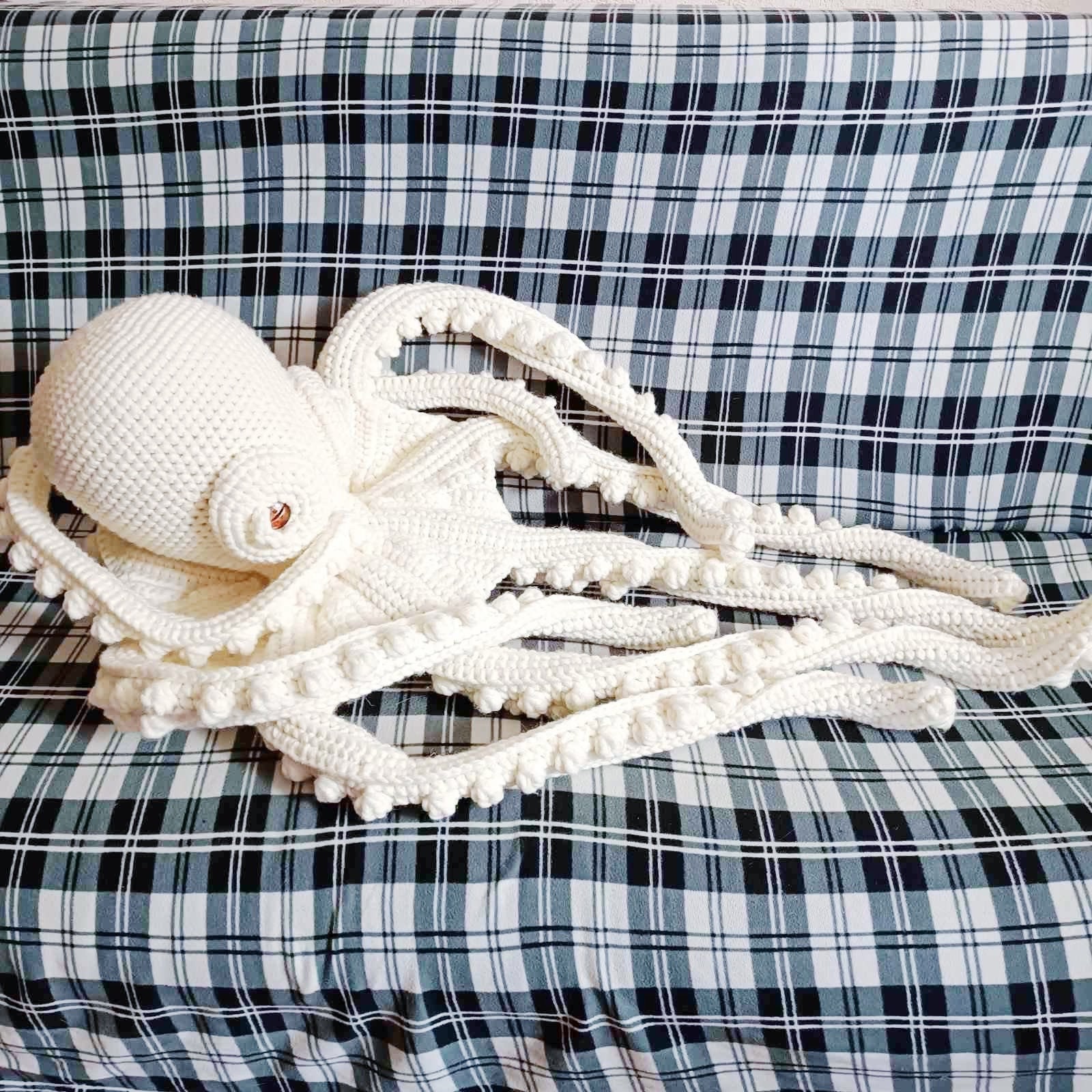 Giant Stuffed Octopus, White Plush Octopus, Ocean Themed Decor Idea - Etsy