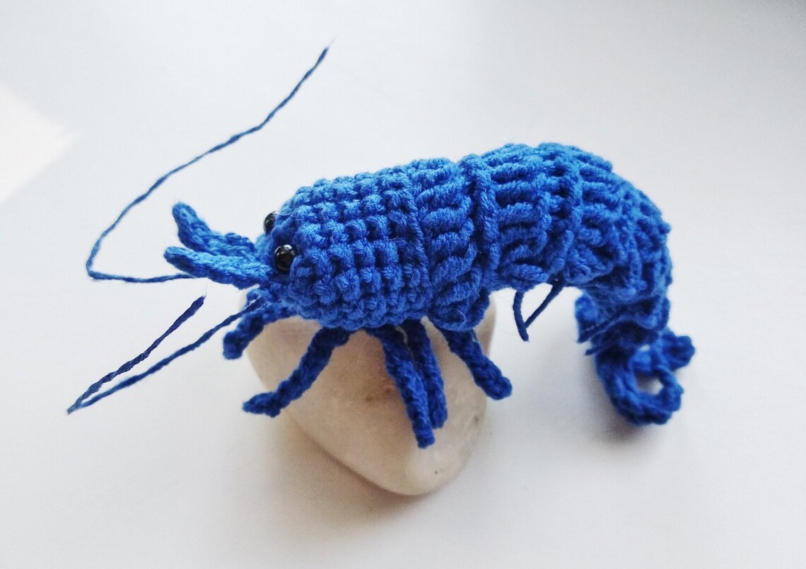 Blue Shrimp Stuffed Toy Sea Animals Lovers Gift - Etsy
