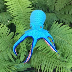 Octopus Light Blue, Stuffed Sea Animal, Handmade Soft Interior ...