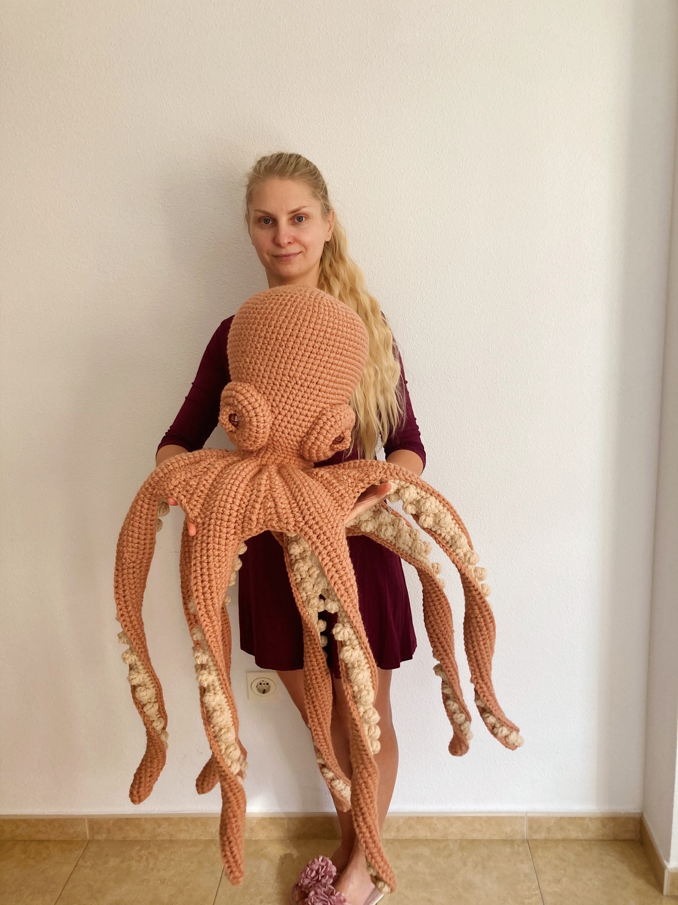 Giant Stuffed Octopus, Cream Big Plush Octopus - Etsy