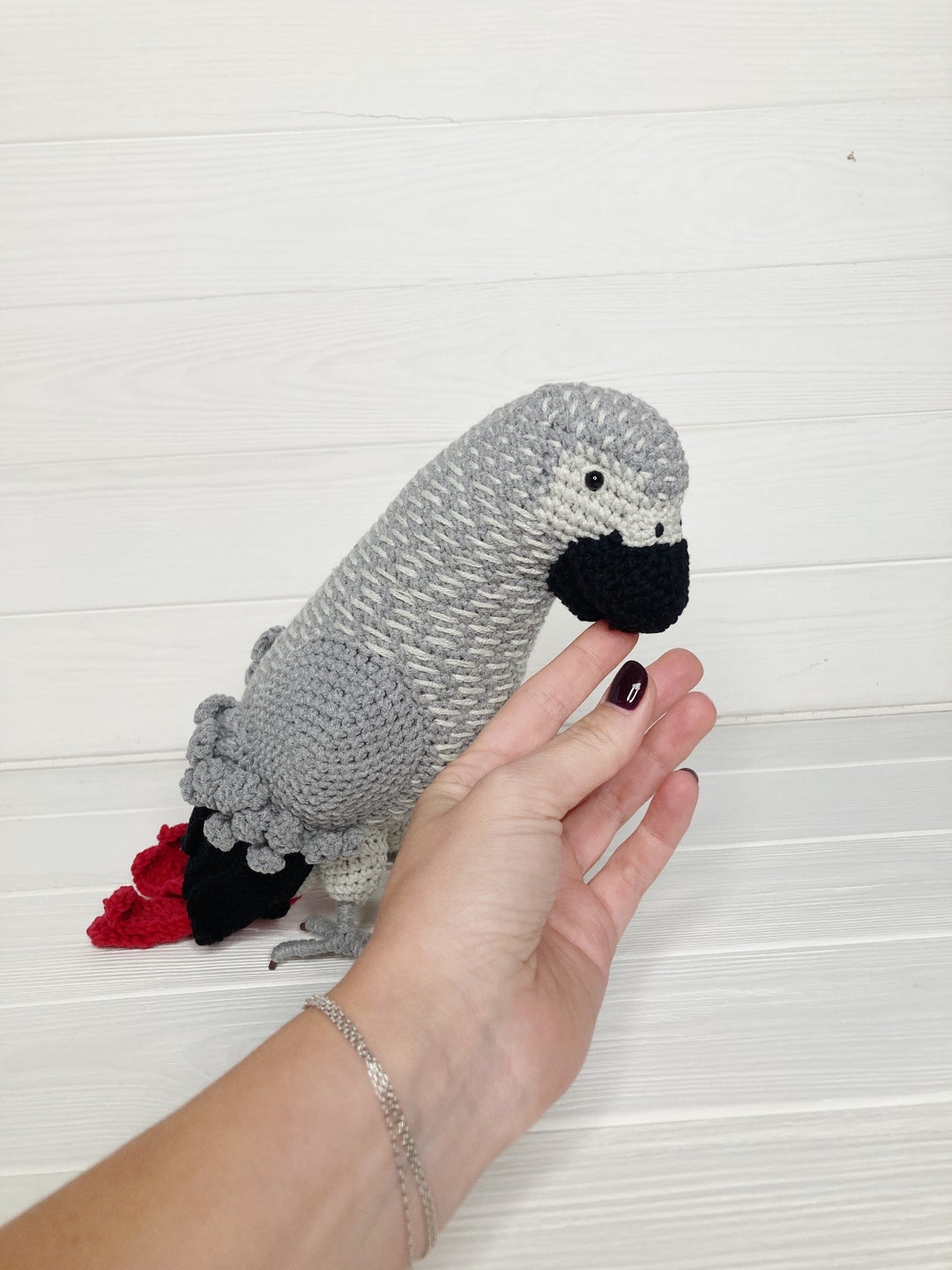 African Grey Parrot, Bird Stuffed Toy, Personalized Parrot Soft ...