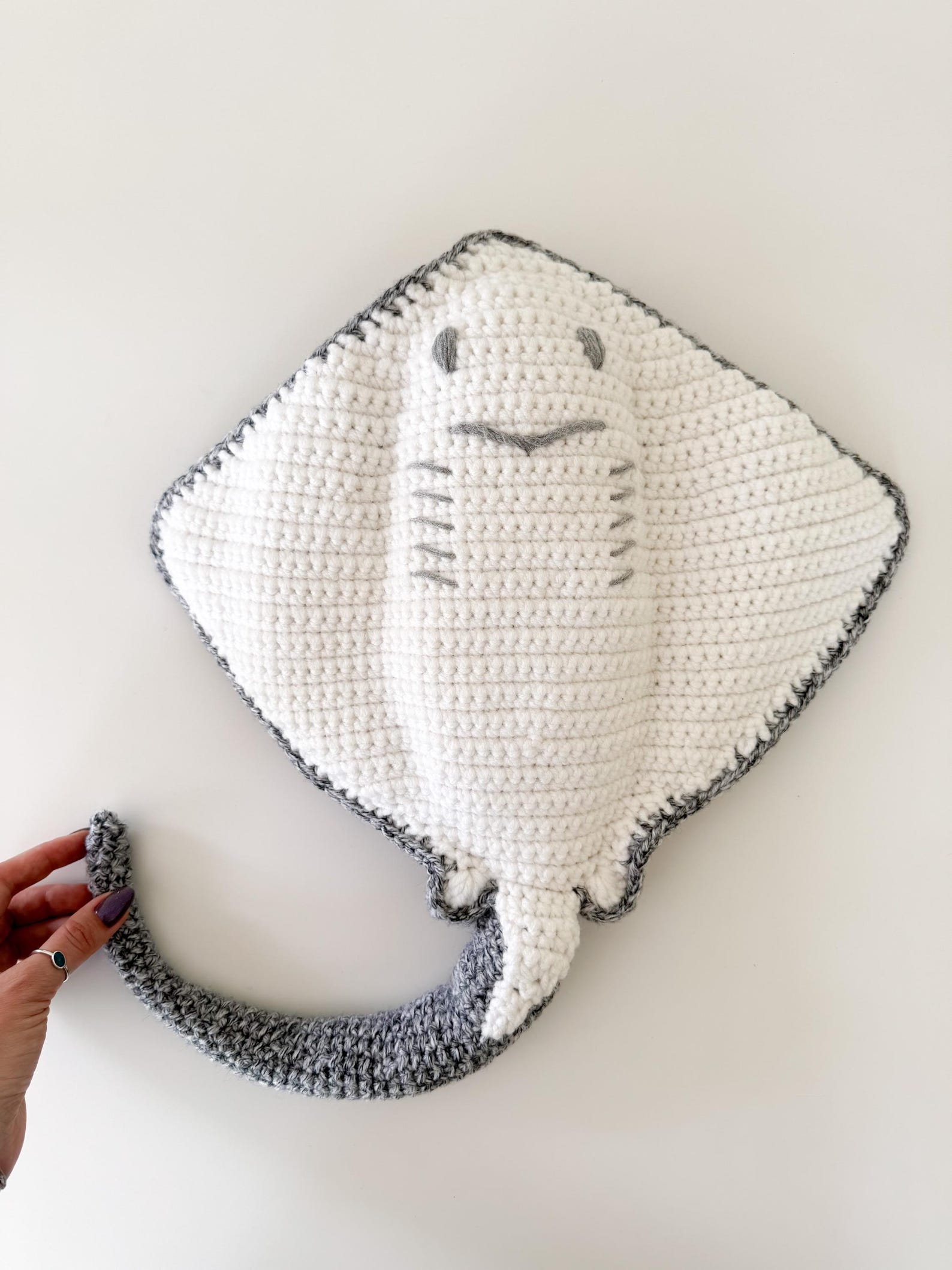 Stingray Plush Toy, Sea Animals Lovers Gift, Big Stuffed Sea Creature ...