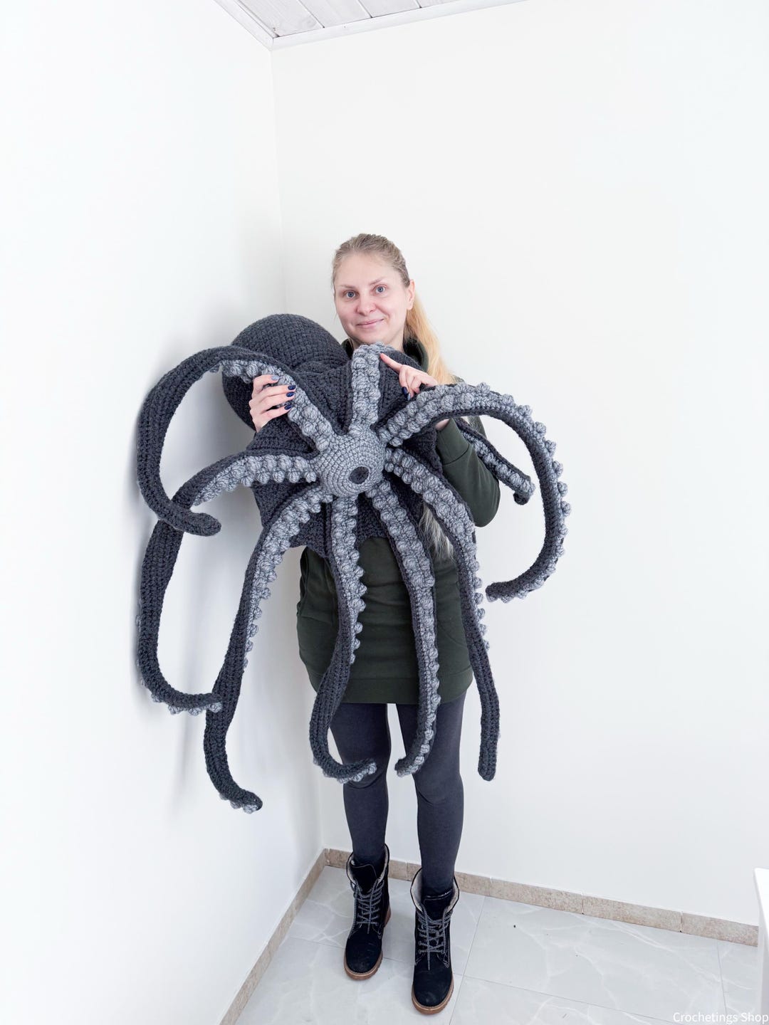 Giant Octopus Grey, Big Stuffed Sea Animal, Ocean Themed Decor - Etsy