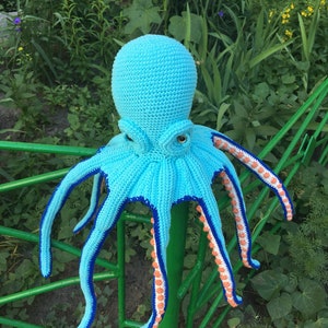 Octopus Light Blue, Stuffed Sea Animal, Handmade Soft Interior ...