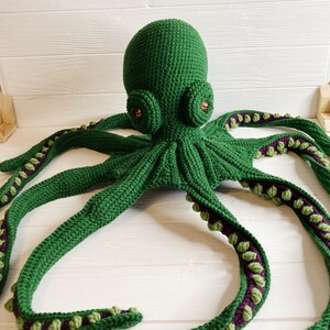 Emerald Green Octopus, Handmade Soft Sculpture, Octopus Lovers Gift ...