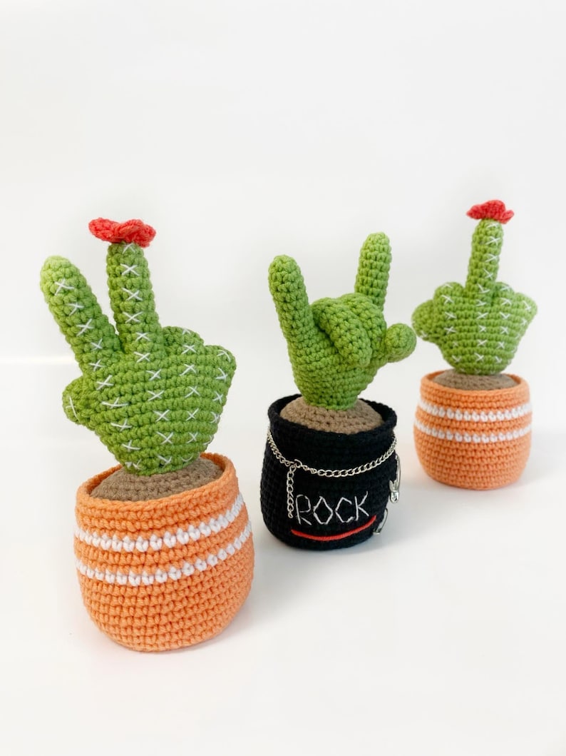 Cactus With Middle Finger, Stuffed Plant in the Pot - Etsy