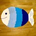Fish Rug, Crocheted Animal Rug, Handmade Blue Fish, Bathroom Carpet ...