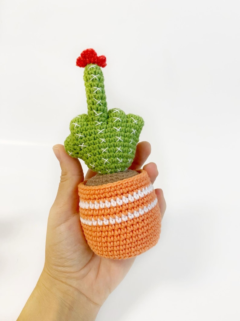 Cactus With Middle Finger, Stuffed Plant in the Pot - Etsy