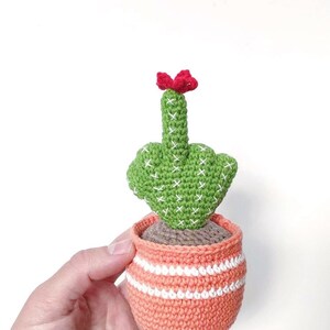 Cactus With Middle Finger, Stuffed Plant in the Pot - Etsy