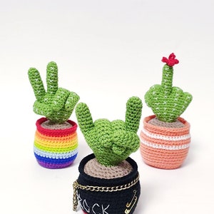Cactus With Middle Finger, Stuffed Plant in the Pot - Etsy