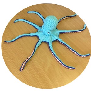 Octopus Light Blue, Stuffed Sea Animal, Handmade Soft Interior ...