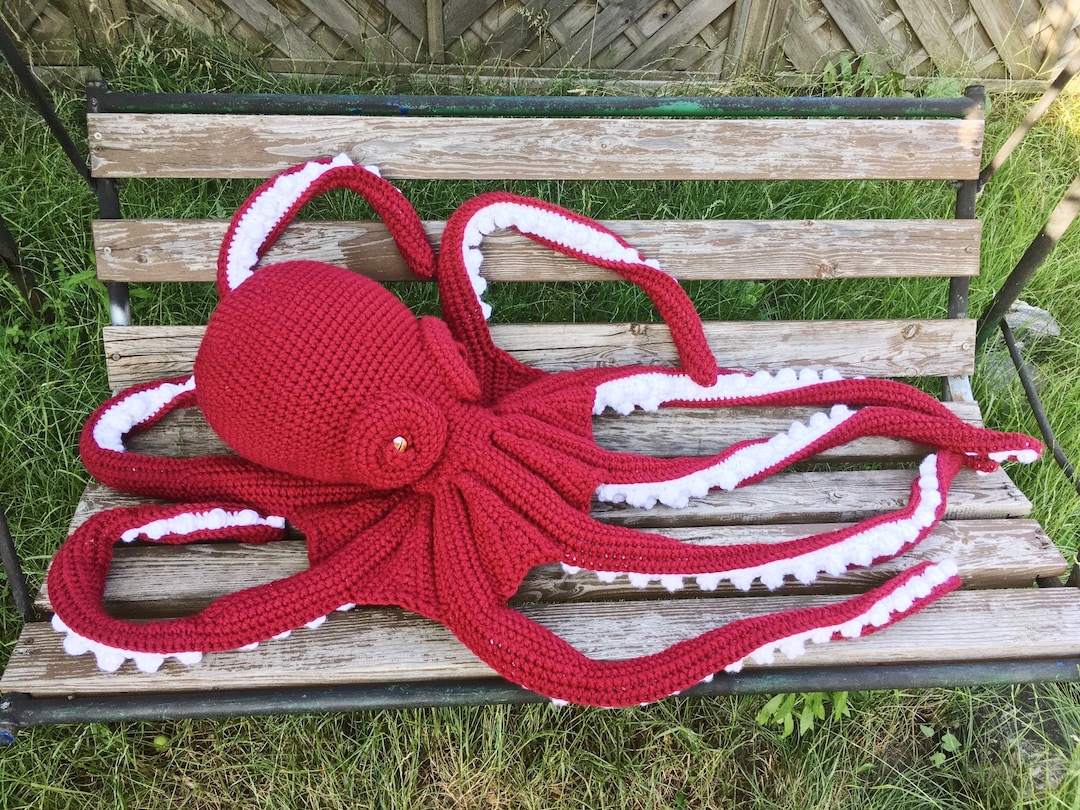 Red Stuffed Giant Octopus, Big Plush Sea Creature - Etsy
