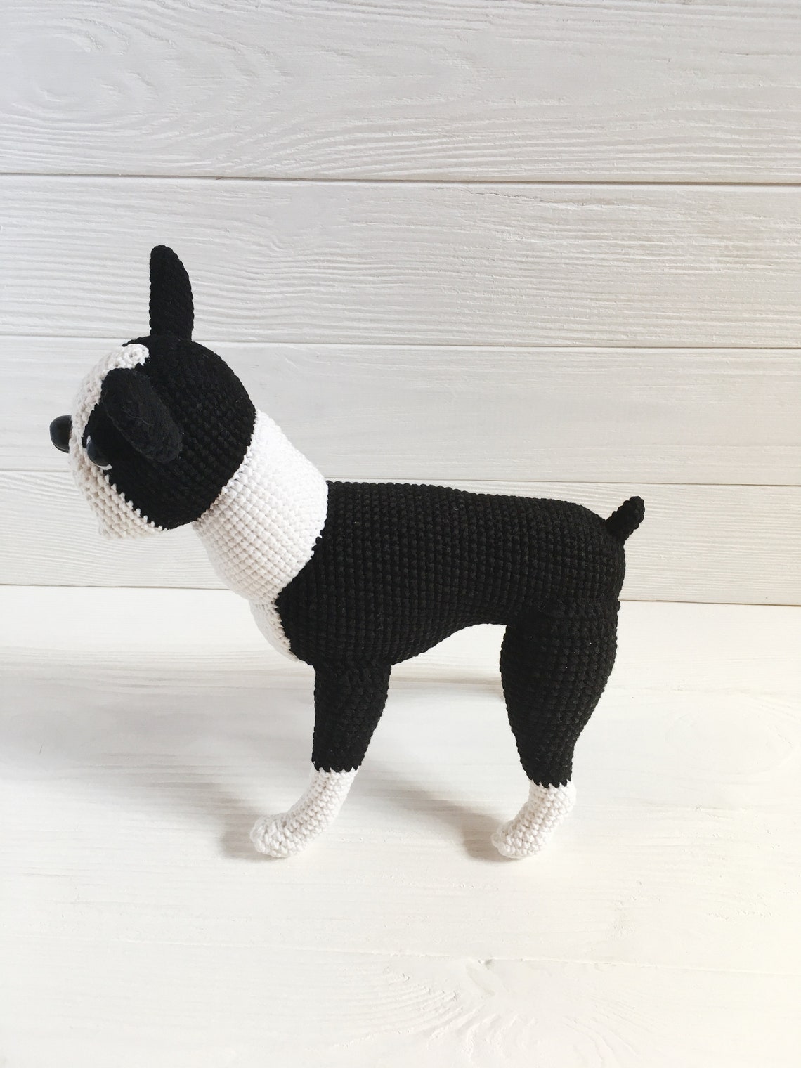 Boston Terrier Toy Puppy Lovers Soft Stuffed Toy White and | Etsy