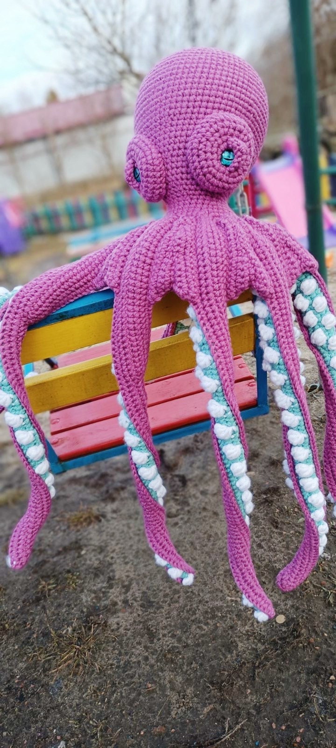 Giant Pink and Teal Octopus, Octopus Stuffed Toy, Sea Animal Lover Gift ...