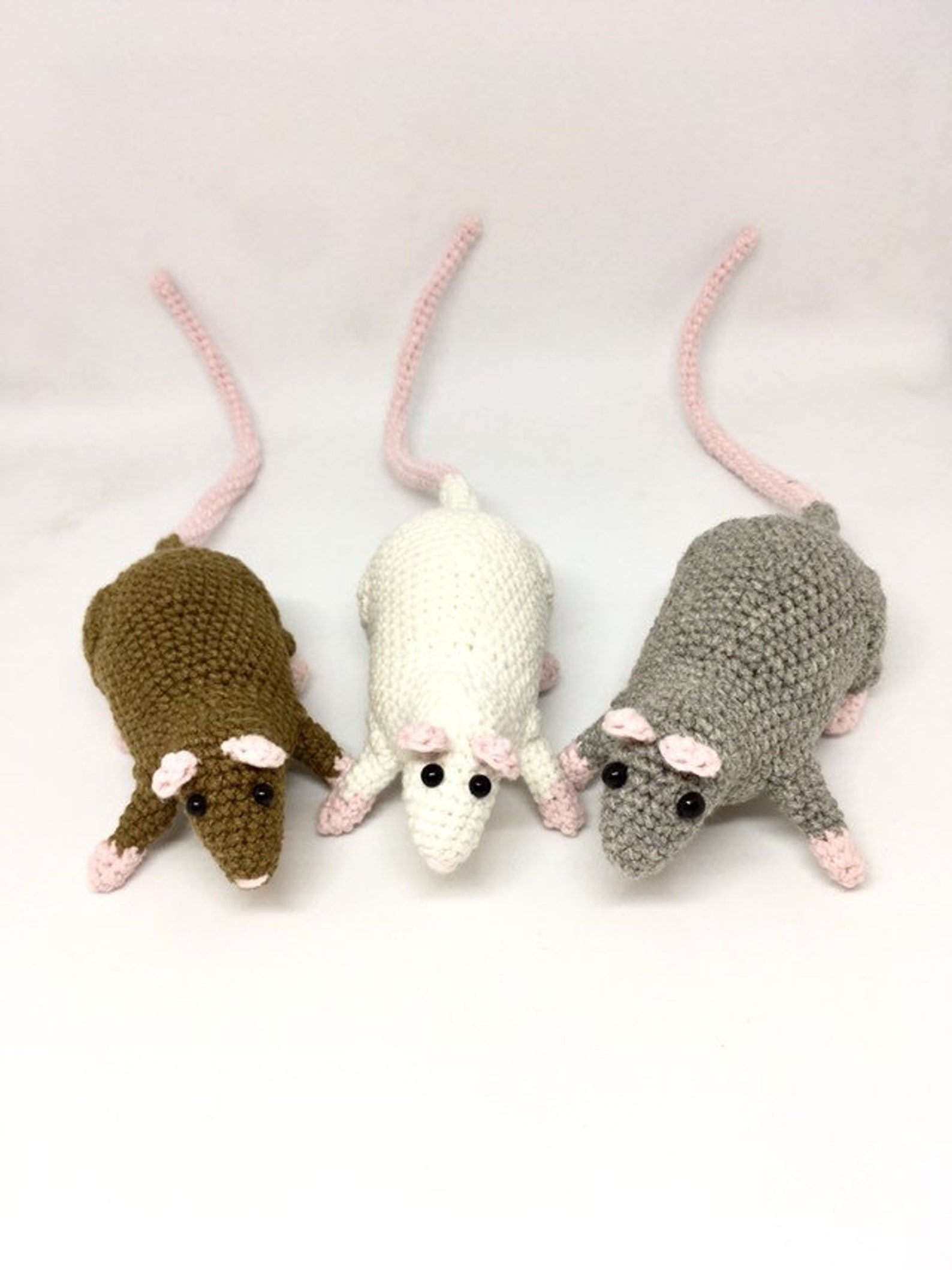 Set of 3 Crocheted Amigurumi Rat Stuffed Rat Toy Soft Mouse | Etsy