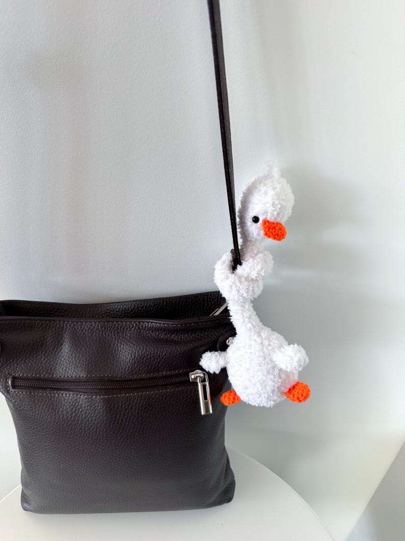 Crocheted Long Neck Goose Bag Charm, Kawaii Animal Backpack Toy - Etsy