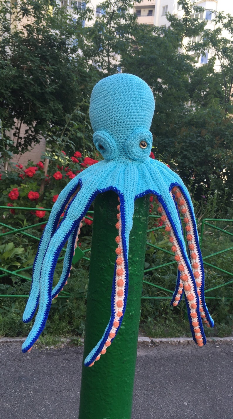 Octopus Light Blue Stuffed Sea Animal Handmade Soft Interior - Etsy