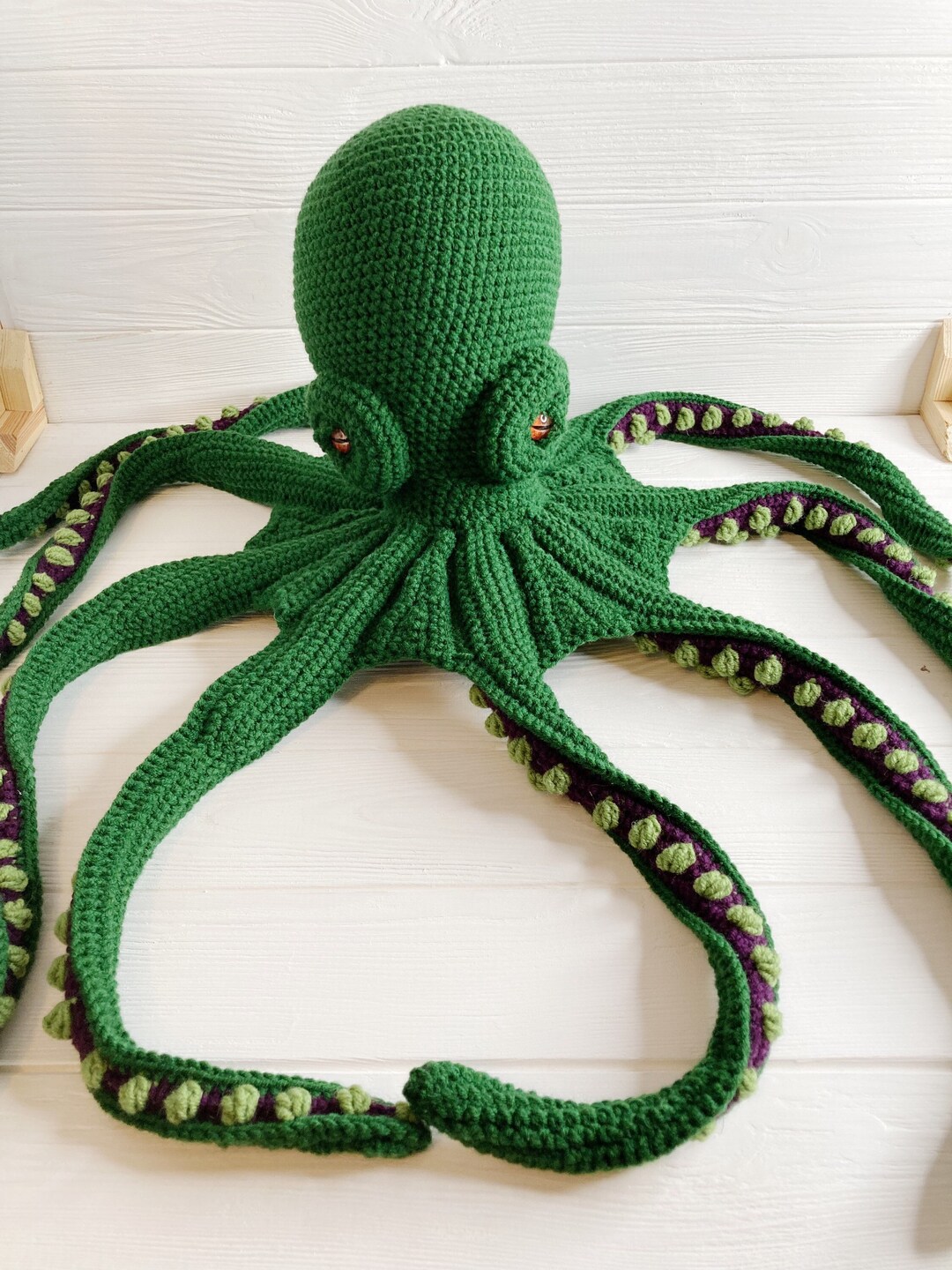 Emerald Green Octopus, Handmade Soft Sculpture, Octopus Lovers Gift ...