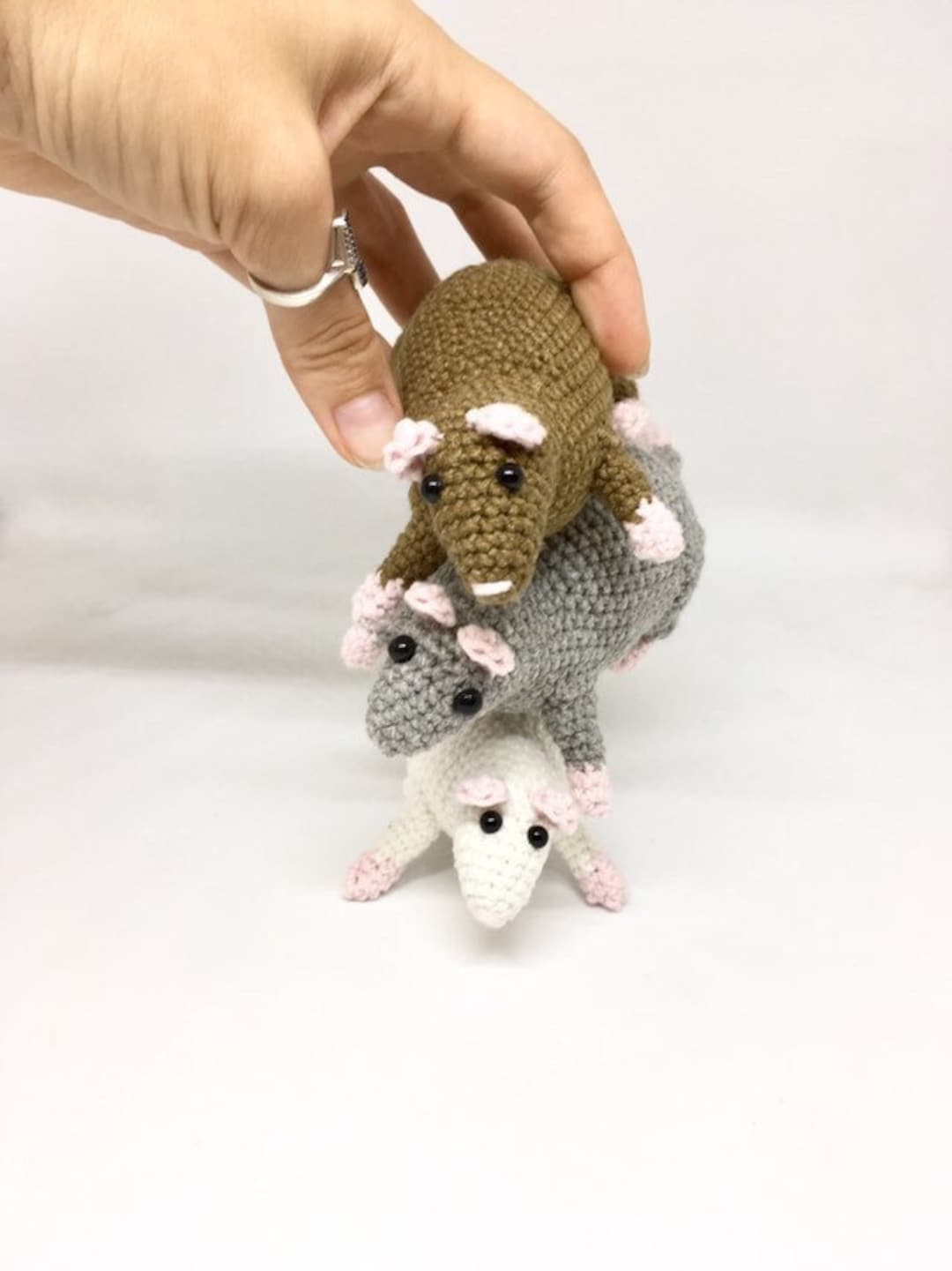 Crocheted Amigurumi Rat Set: Handmade Stuffed Mouse Toy - Etsy