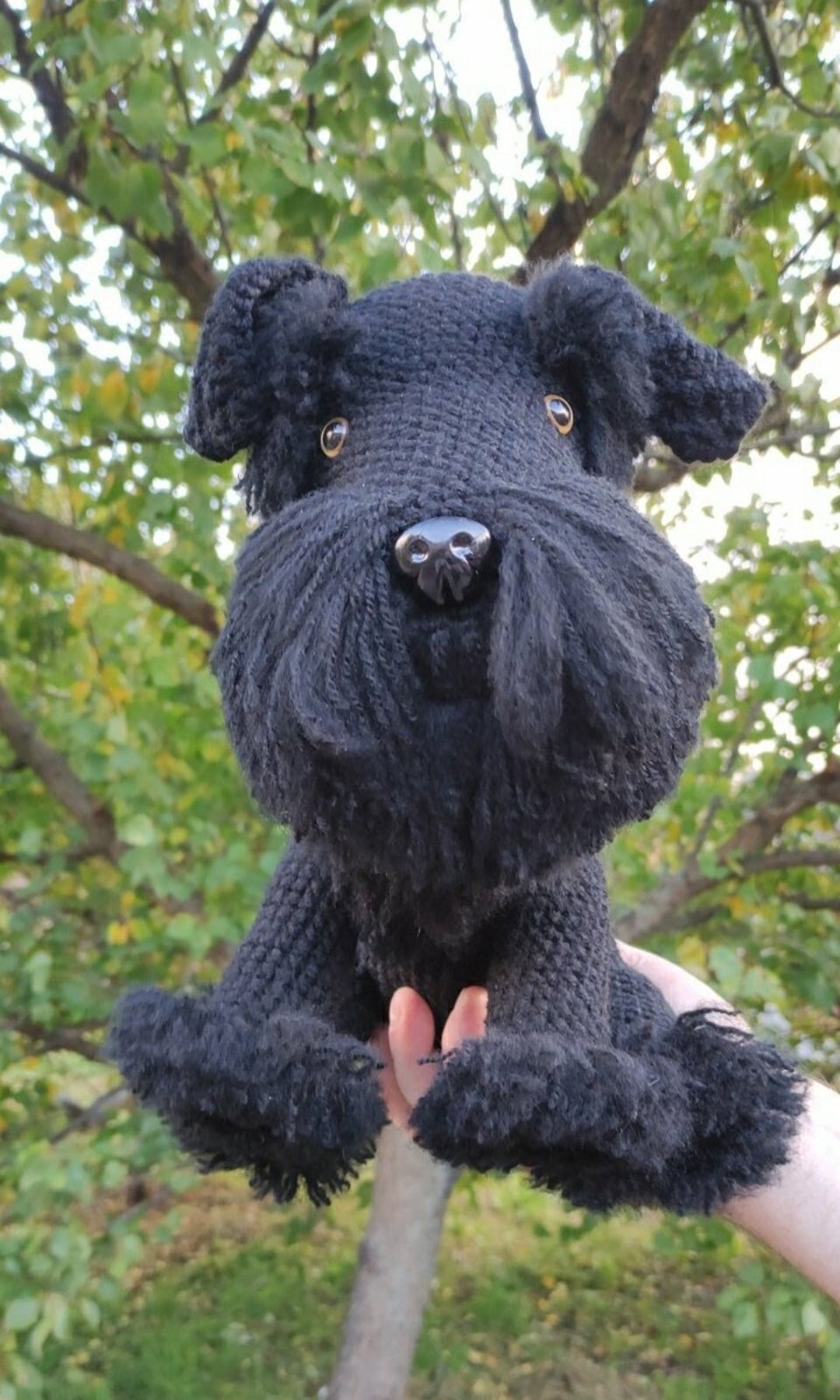 Black Schnauzer Toy, Crochet Big Puppy, Dog Lovers Gift - Etsy