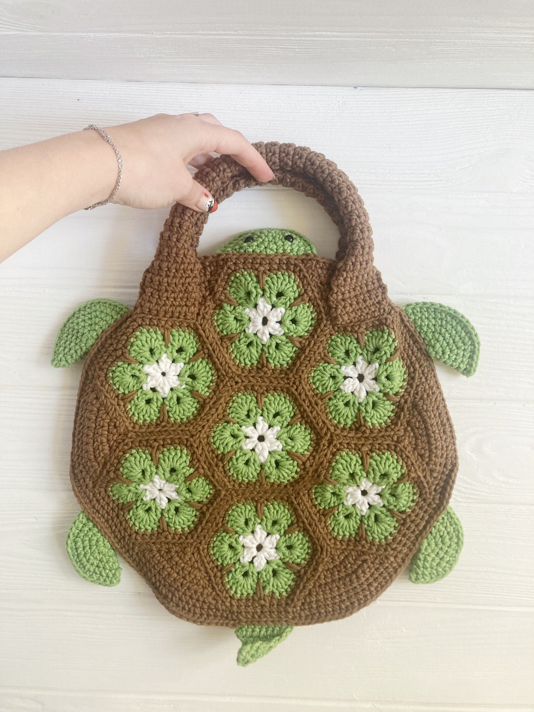 Crocheted Turtle Bag: Whimsical Animal Wrist Bag - Etsy