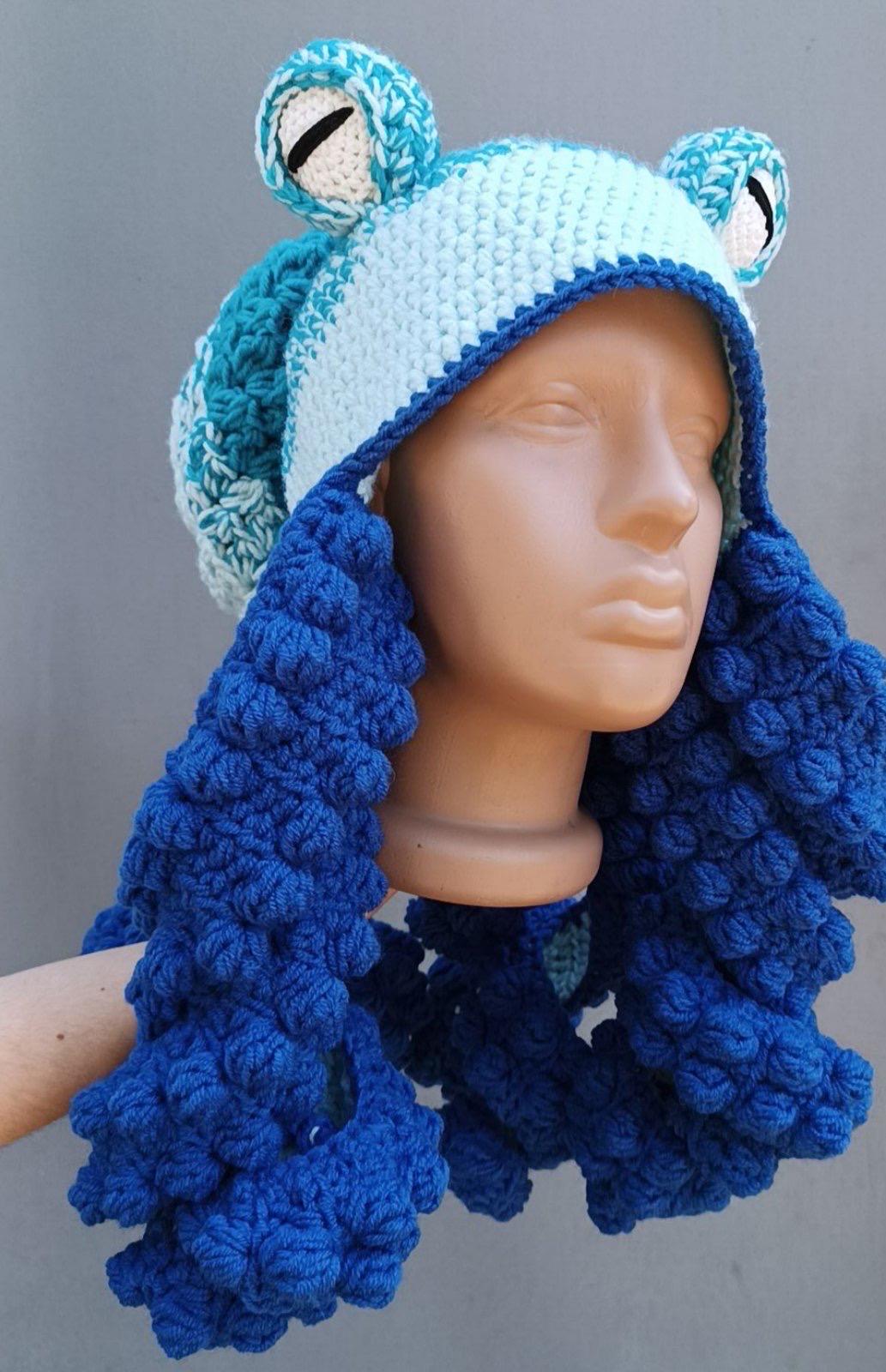 Octopus Blue Hat, Fully Personalizable Funky Hat, Sea Creature Lovers ...