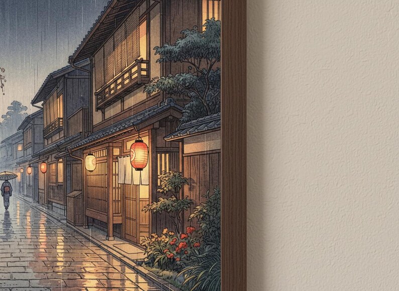 Kyoto Japan Shin-hanga Woodblock Art Rain Print | Instant Download ...