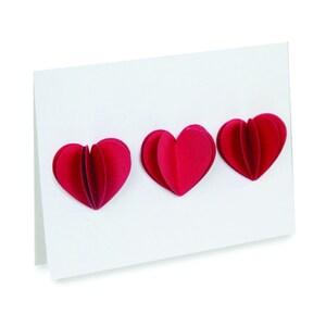Triple Heart Card, Folded Card, Cut File, Silhouette, Cricut, Folded ...