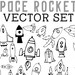 Space Rockets Clipart, Cricut Svg File, Craft Font, Space, Rockets ...