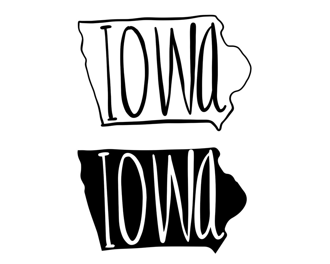 Iowa SVG, Iowa State Clipart, Iowa Hand Written State, State Outline ...